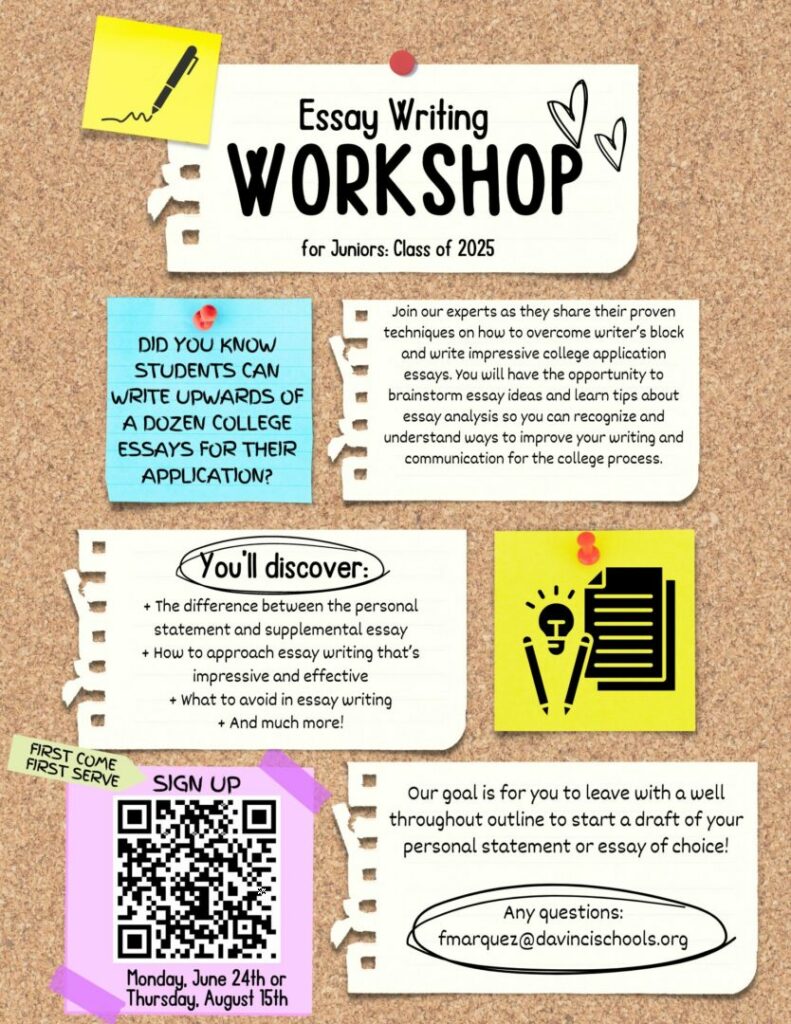 College Essay Writing Workshops sign-ups for Juniors are now open ...