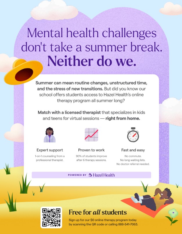 Free Mental Health Support during the Summer through Hazel Health | Da ...