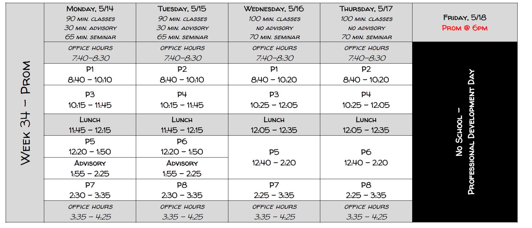 Week 34 Schedule Da Vinci Science